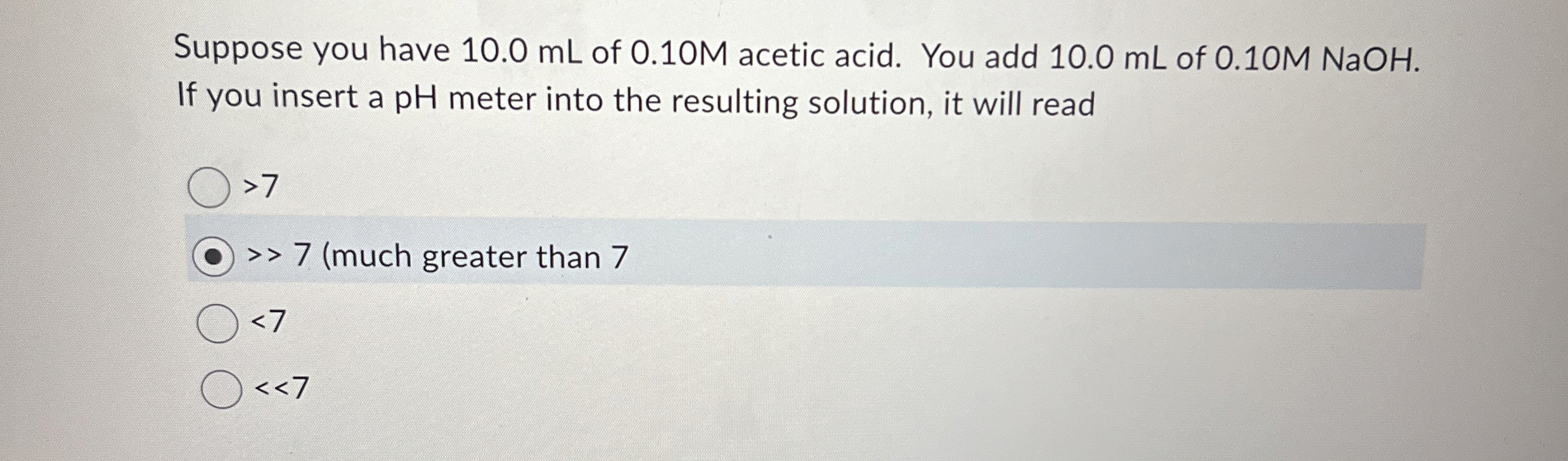 Solved Suppose you have 10.0 ﻿mL of 0.10 ﻿M acetic acid. You | Chegg.com