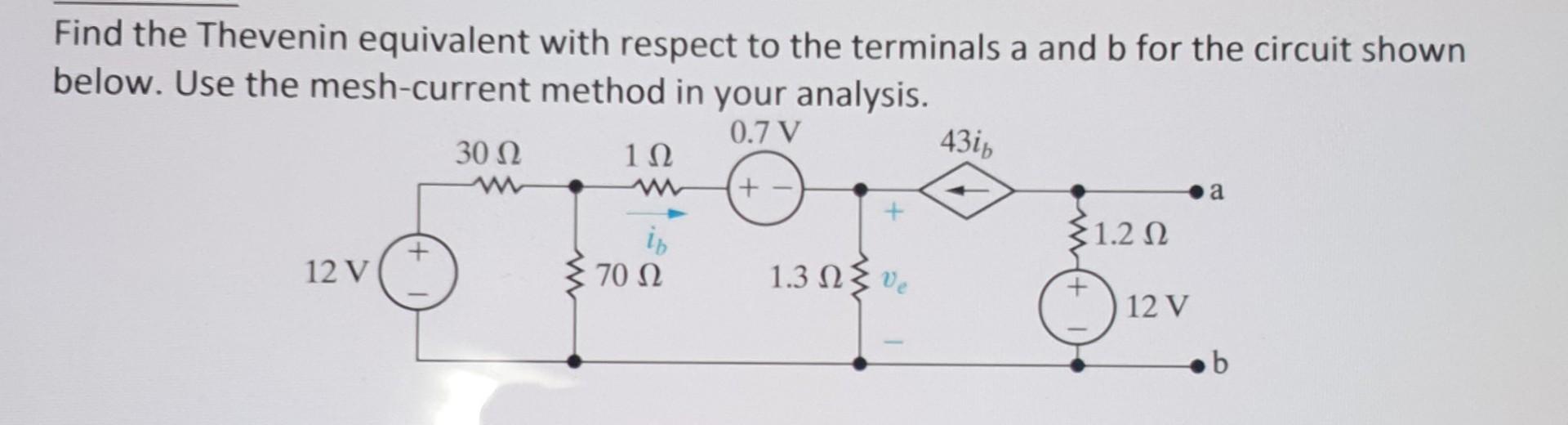Solved Find the Thevenin equivalent with respect to the | Chegg.com