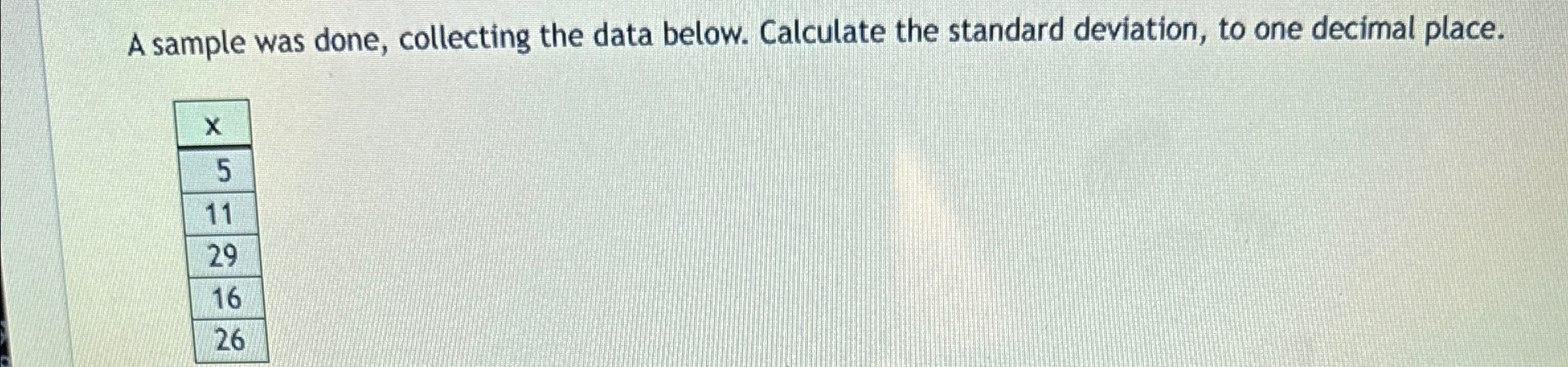Solved A sample was done, collecting the data below. | Chegg.com