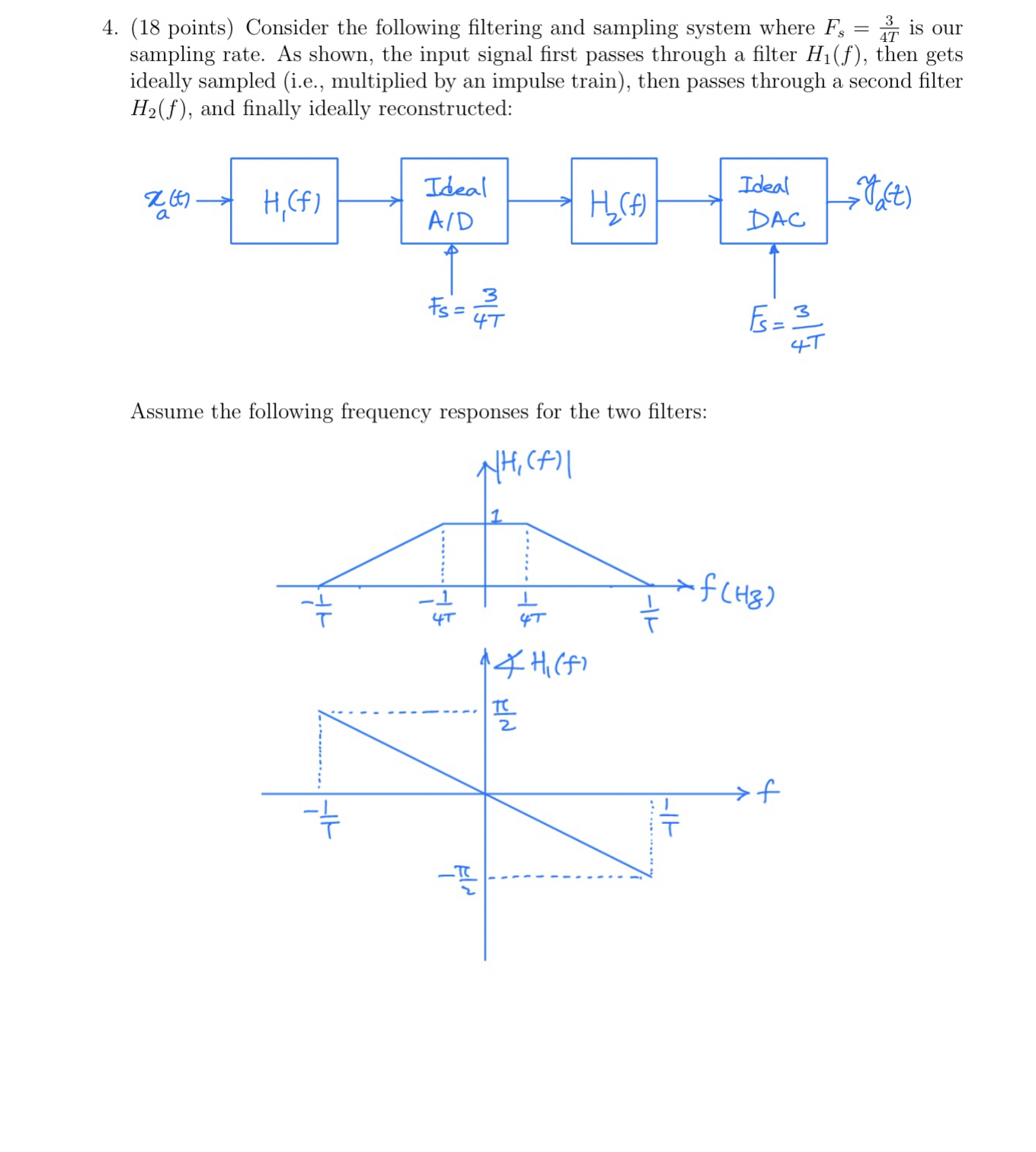 Solved (18 ﻿points) ﻿Consider the following filtering and | Chegg.com