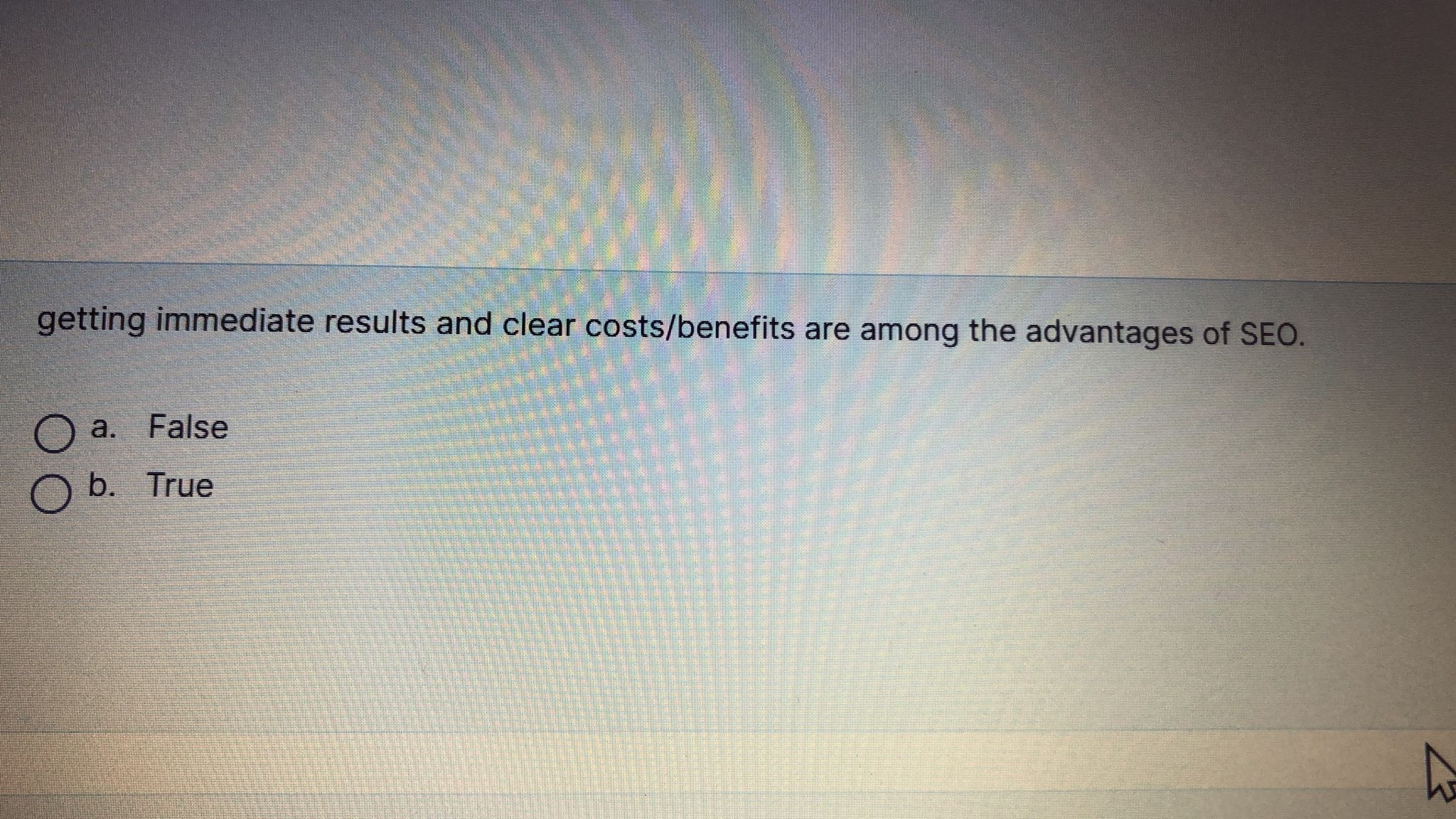 Solved getting immediate results and clear costs/benefits | Chegg.com