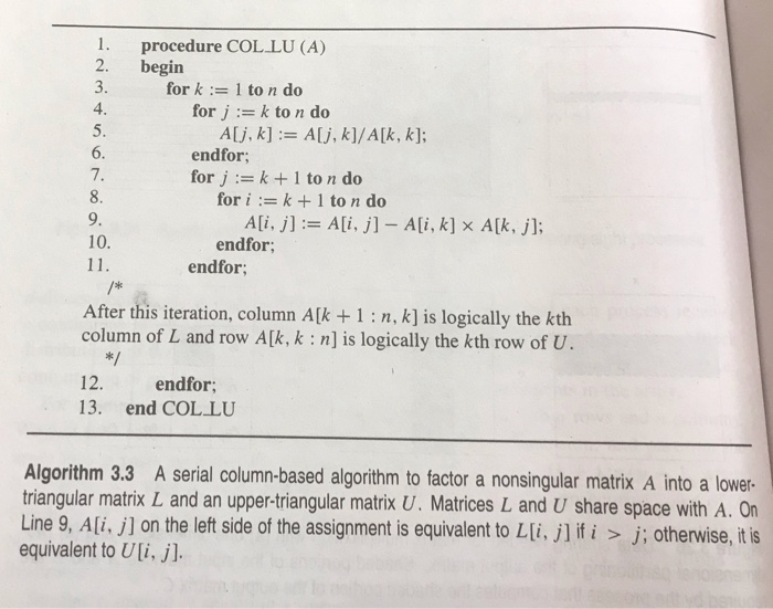 Tuulilu T1. 3.5 Consider LU factorization of a dense | Chegg.com