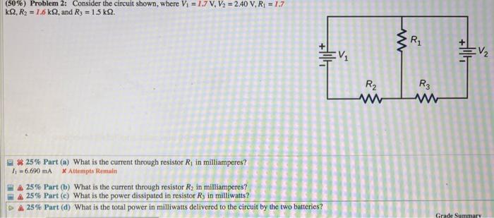 Solved (50\%) Problem 2: Consider the circuit shown, where | Chegg.com