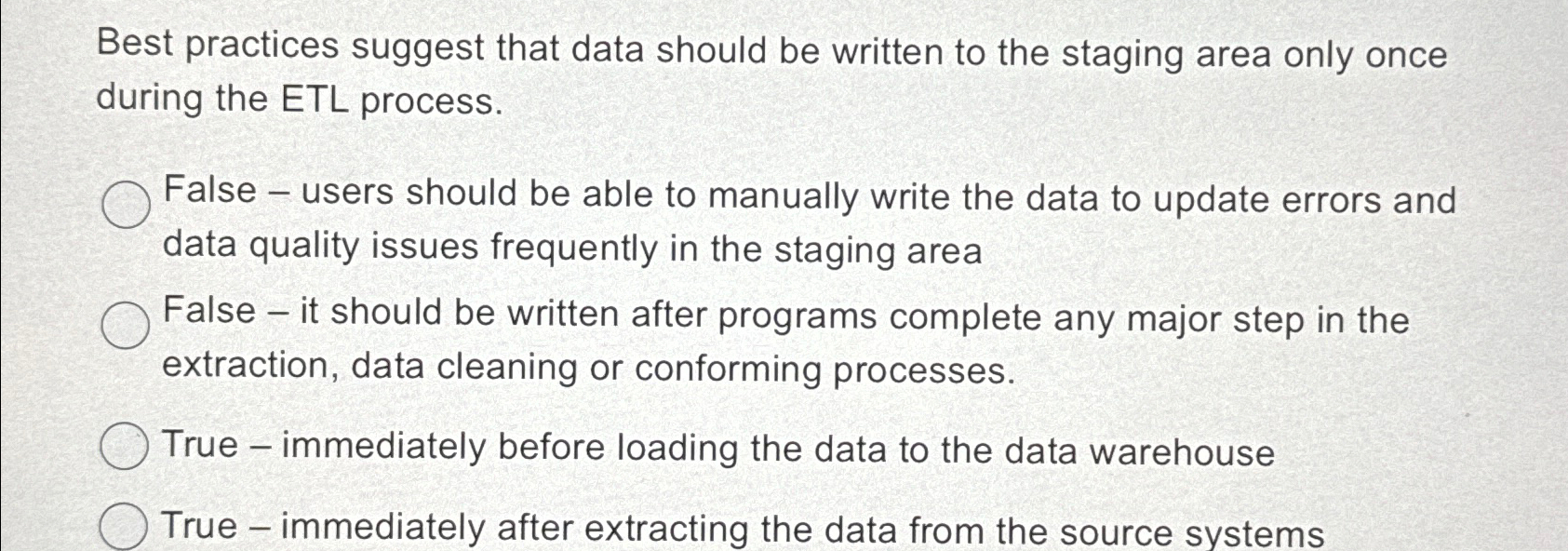 Solved Best practices suggest that data should be written to | Chegg.com
