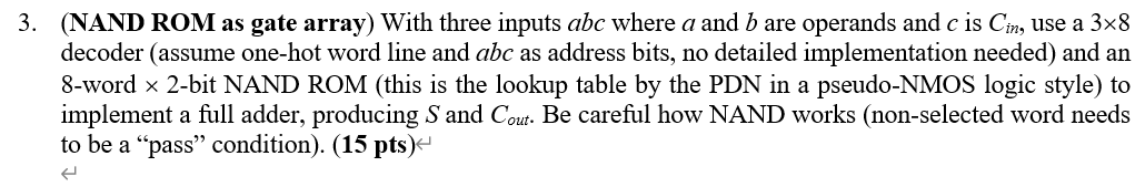 Solved (NAND ROM as gate array) ﻿With three inputs abc | Chegg.com