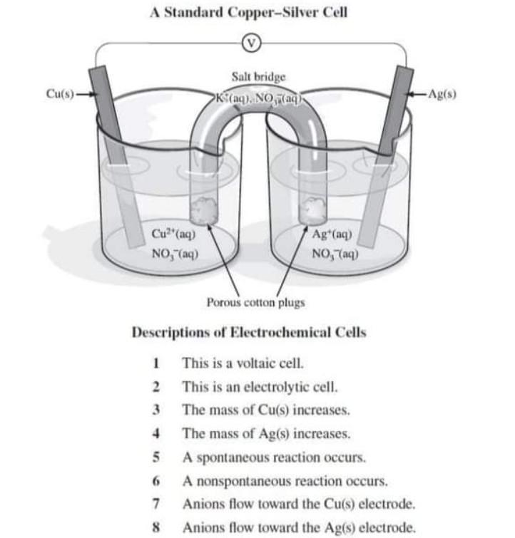 Solved A Standard Copper-Silver Cell Cu(8) Salt bridge | Chegg.com