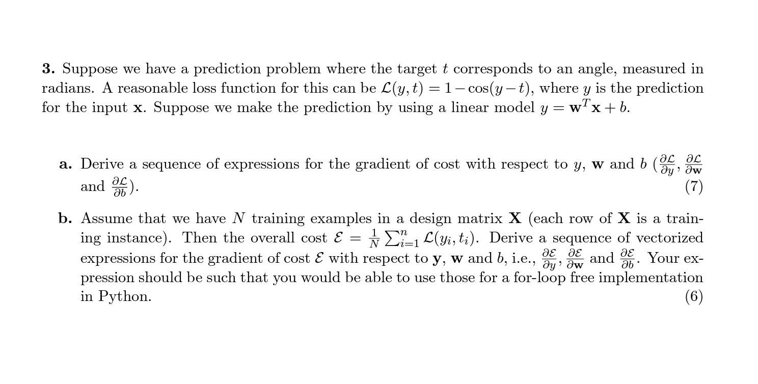 Solved 3. Suppose we have a prediction problem where the | Chegg.com