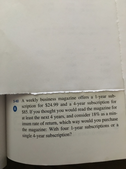 Solved 5-40 A weekly business magazine offers a 1-year sub- | Chegg.com
