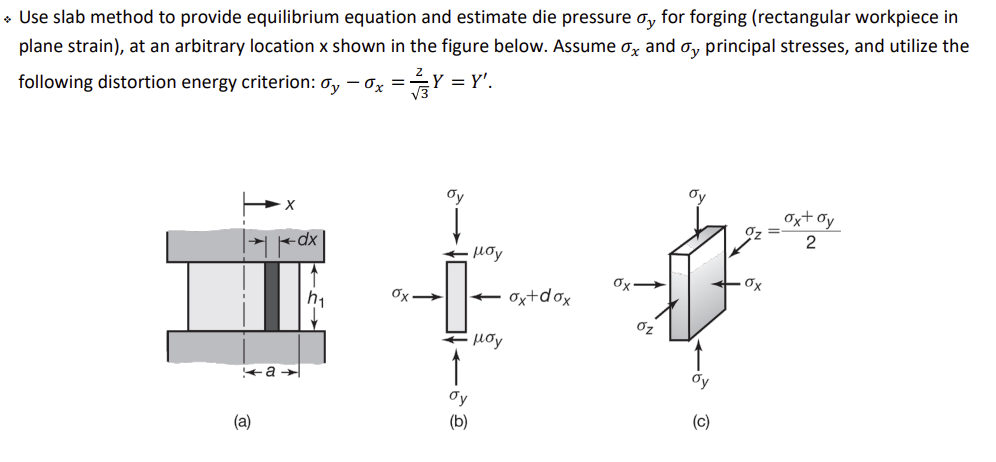 Solved Use slab method to provide equilibrium equation and | Chegg.com