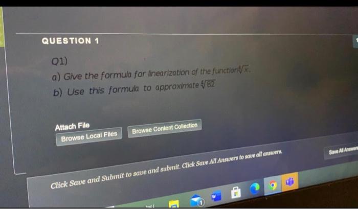 Solved QUESTION 1 01) a) Give the formula for linearization | Chegg.com