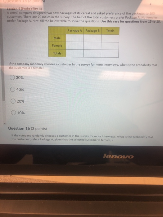 Solved points) Section 4 (Probability II) A cereal company | Chegg.com