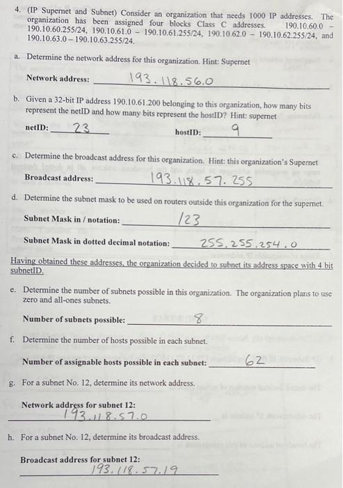 Solved 2. (IP Subnets) Consider a small organization that | Chegg.com