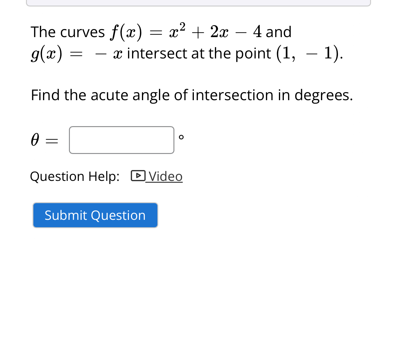 Solved The curves f(x)=x2+2x-4 ﻿and g(x)=-x ﻿intersect at | Chegg.com