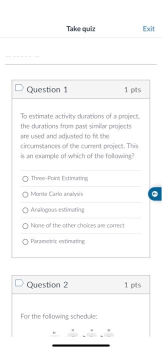 Solved To Estimate Activity Durations Of A Project The