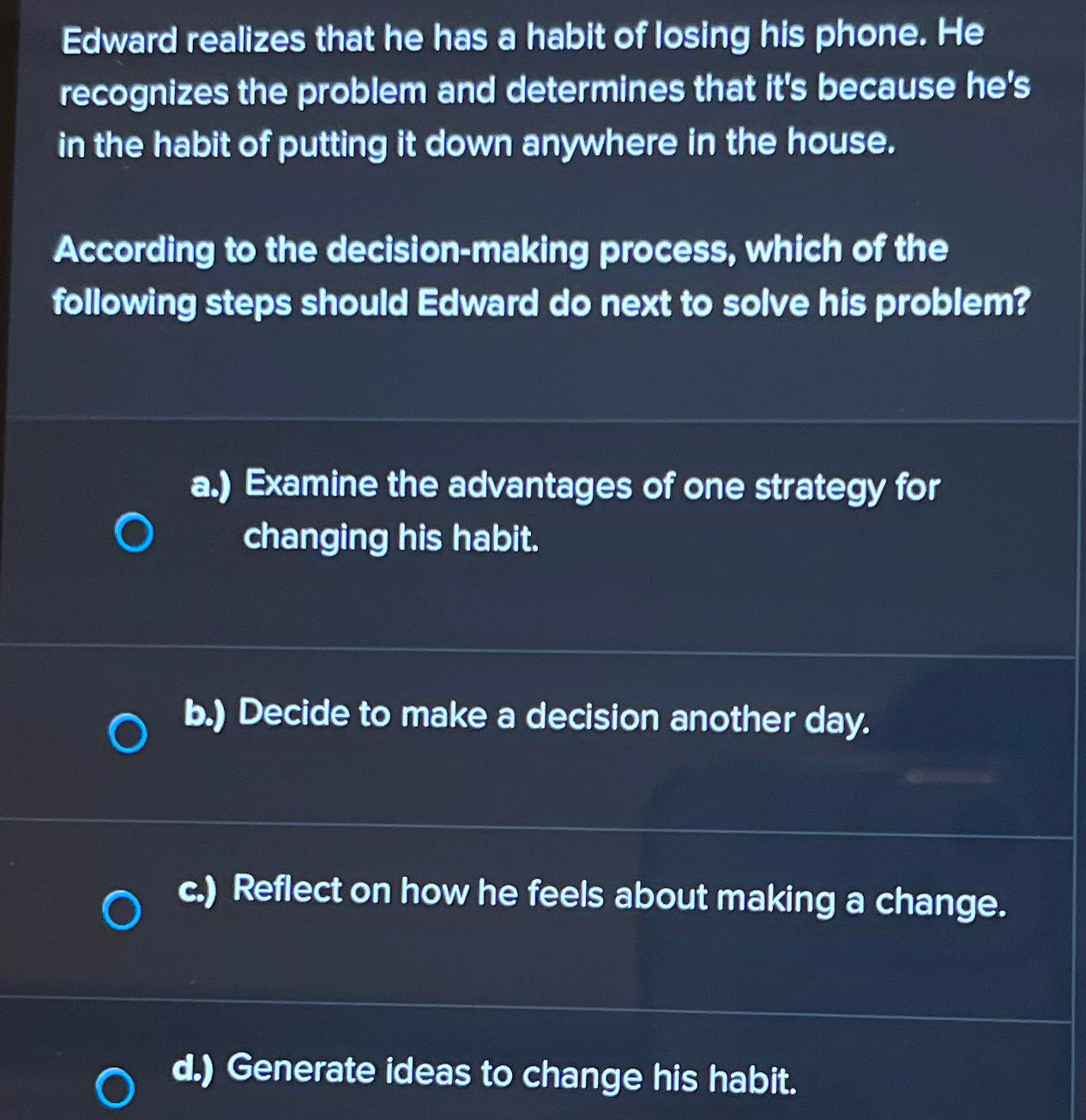 Solved Edward realizes that he has a habit of losing his | Chegg.com