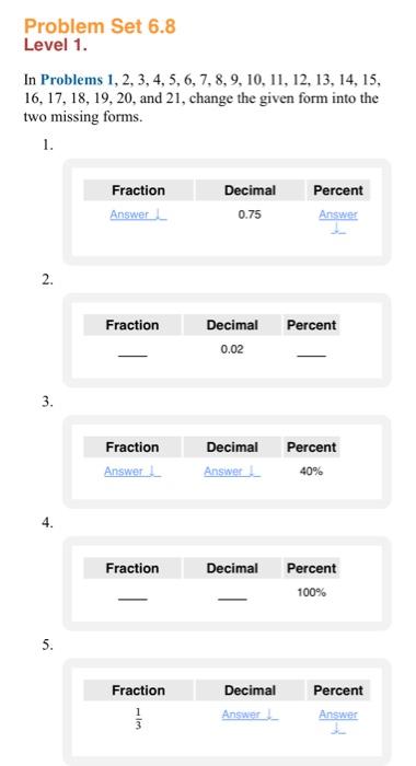 Solved Problem Set 6.8 Level 1. In Problems 1, 2, 3, 4, 5, | Chegg.com Solved Problem Set 6.8 Level 1. In Problems 1, 2, 3, 4, 5, | Chegg.com