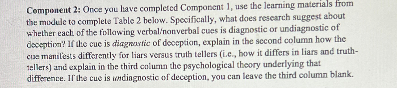 Solved Component 2: Once you have completed Component 1, | Chegg.com
