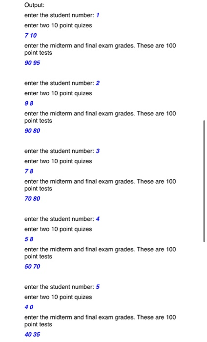 Solved Write a grading program for the following grading | Chegg.com