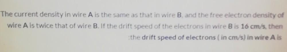 Solved The current density in wire A is the same as that in | Chegg.com