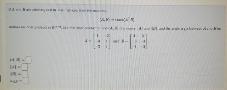 Solved If A and B ﻿are arbitrary roal m×m ﻿matrices. then | Chegg.com