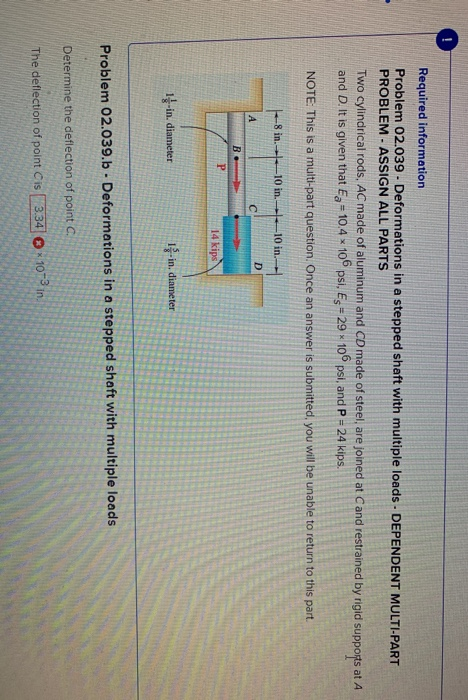 Solved Required information Problem 02.039 - Deformations in | Chegg.com