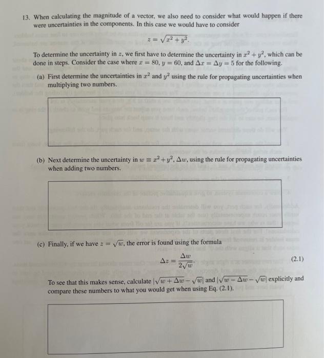 Solved 3. When calculating the magnitude of a vector, we | Chegg.com