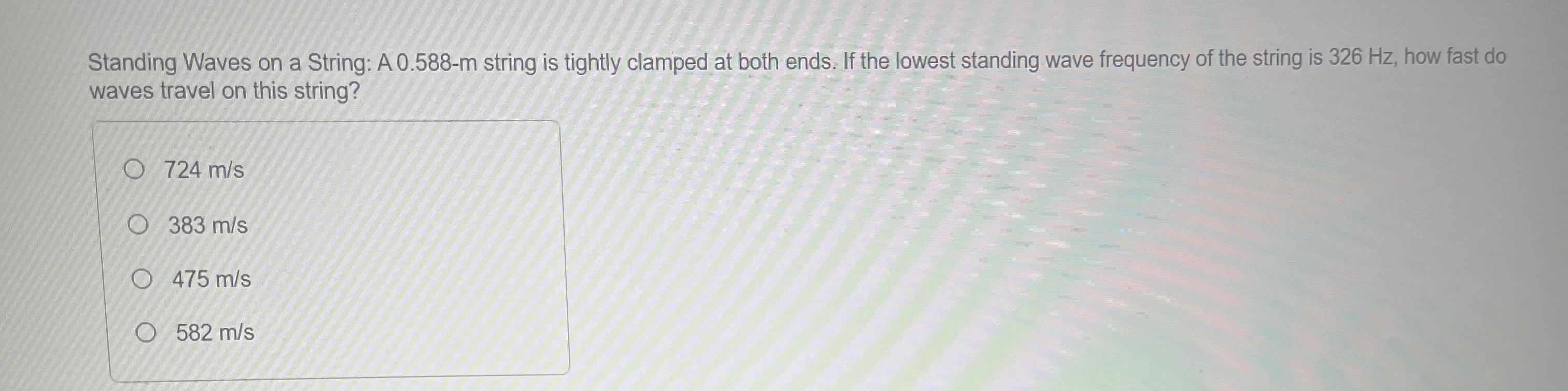 Solved Standing Waves on a String: A 0.588 -m string is | Chegg.com