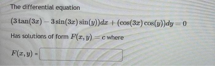 Solved The differential equation | Chegg.com