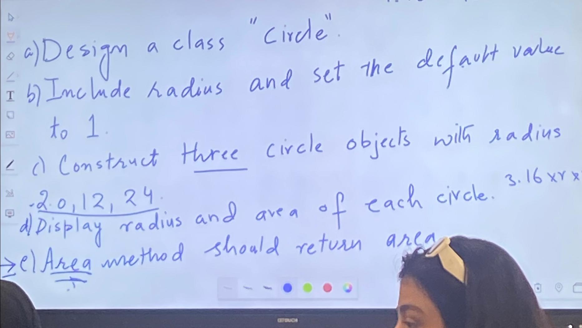 Solved a) ﻿Design a class "circle".I b) ﻿Include radius and | Chegg.com