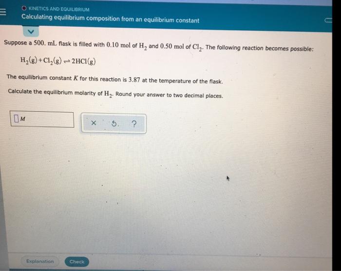 Solved E O KINETICS AND EQUILIBRIUM Calculating equilibrium | Chegg.com