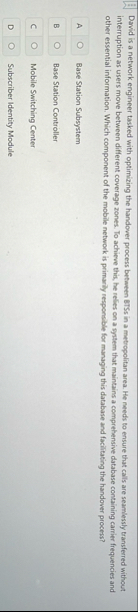 Solved David is a network engineer tasked with optimizing | Chegg.com