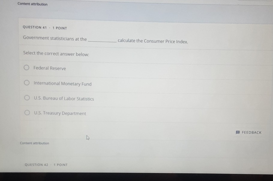 Solved Content attribution QUESTION 41 . 1 POINT Government | Chegg.com
