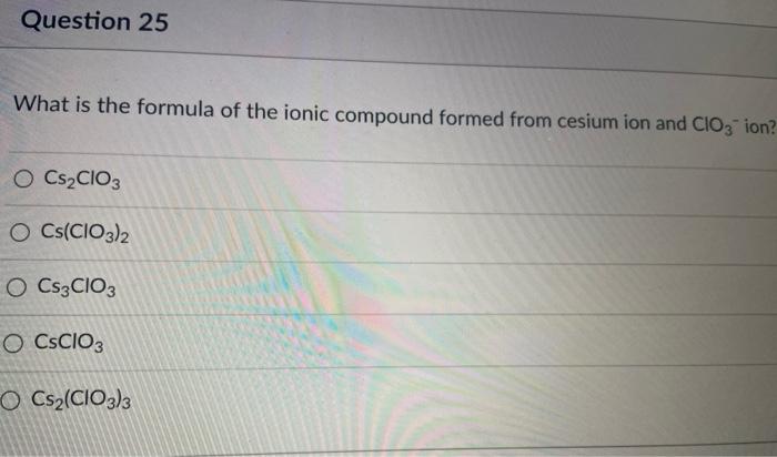 Solved what is the formula of the ionic compound formed from | Chegg.com