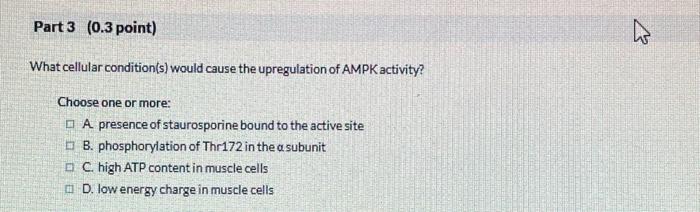 Solved Shown here is AMP-dependent kinase (AMPK). Consider | Chegg.com