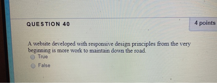 Solved QUESTION 40 4 points A website developed with | Chegg.com