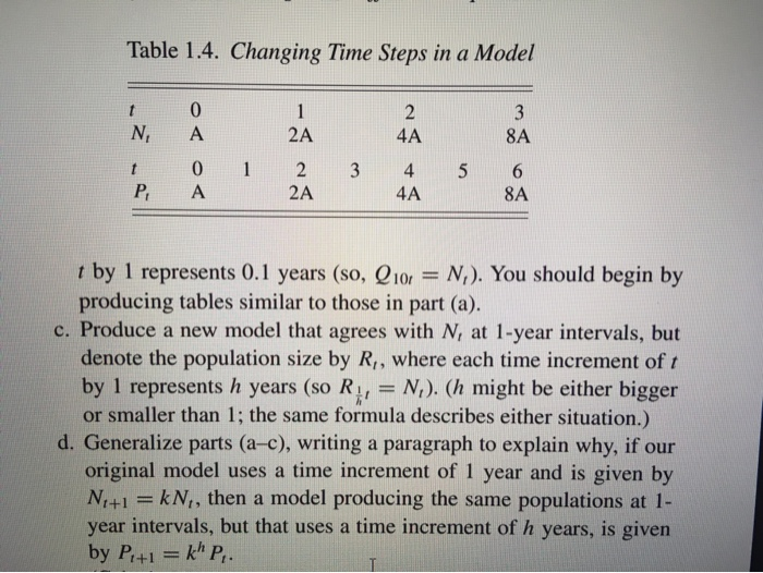 Solved 1.1.16. In this problem, we investigate how a model | Chegg.com