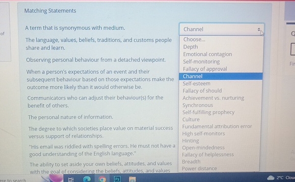Solved Matching StatementsA term that is synonymous with | Chegg.com