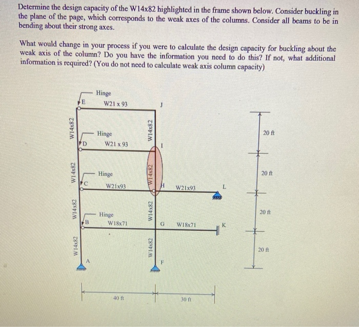 Determine the design capacity of the W14x82 | Chegg.com