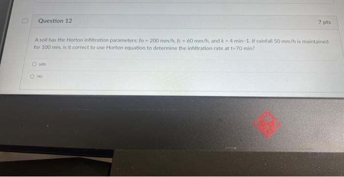 Solved A soil has the Horton infiltration parameters: fo=200 | Chegg.com