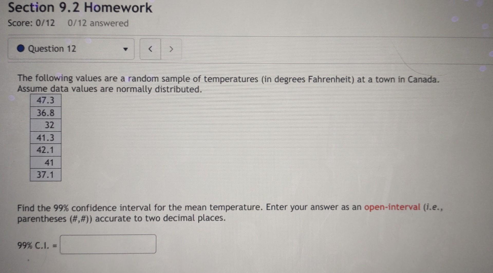 Solved The following values are a random sample of | Chegg.com