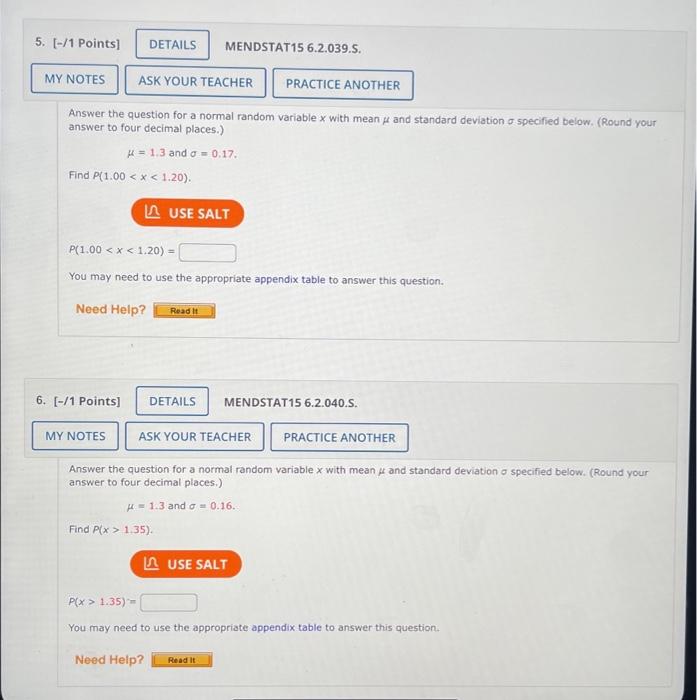Solved Answer the question for a normal random variable x | Chegg.com