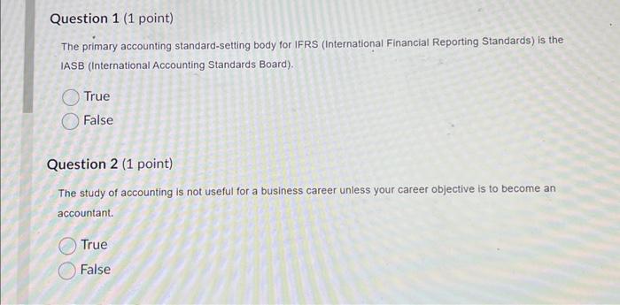 The primary accounting standard-setting body for IFRS | Chegg.com