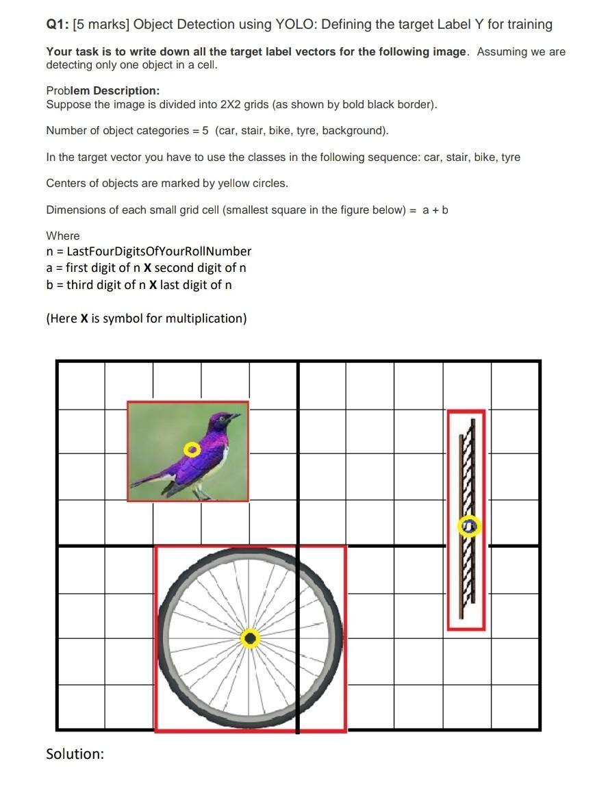 Solved Q1: [5 marks] Object Detection using YOLO: Defining | Chegg.com
