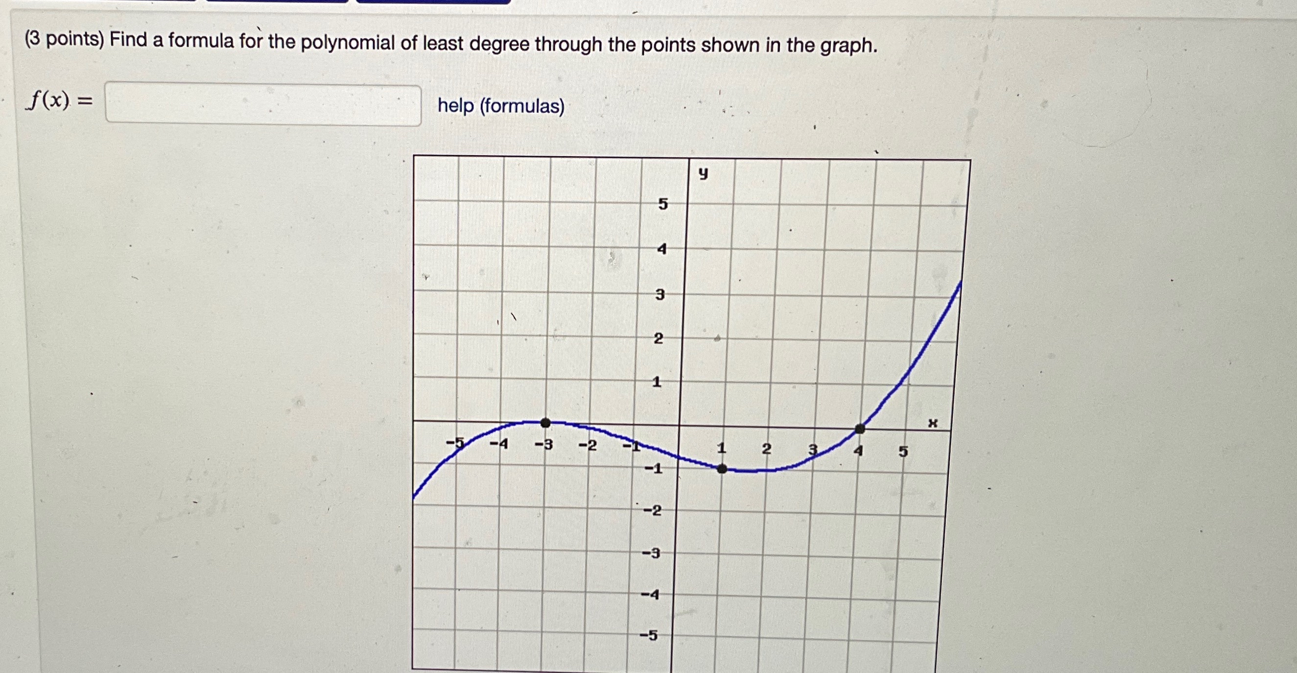 Solved (3 ﻿points) ﻿Find a formula for the polynomial of | Chegg.com