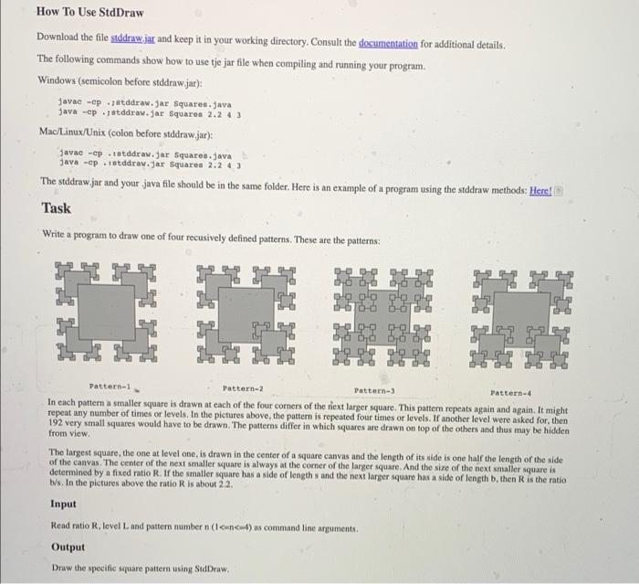 How To Use Std Draw Download the file stddraw.jar and | Chegg.com
