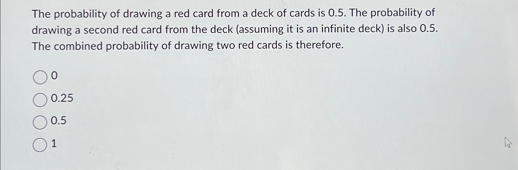 Solved The probability of drawing a red card from a deck of | Chegg.com