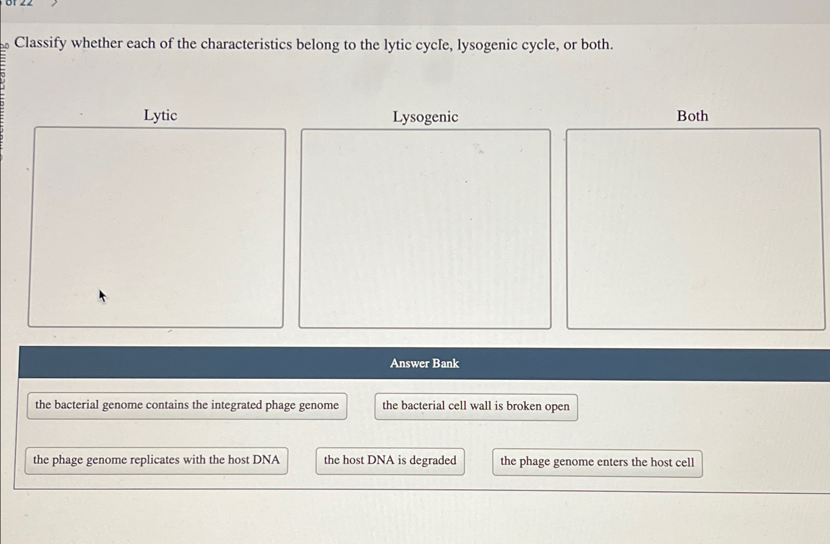 Solved Classify whether each of the characteristics belong | Chegg.com