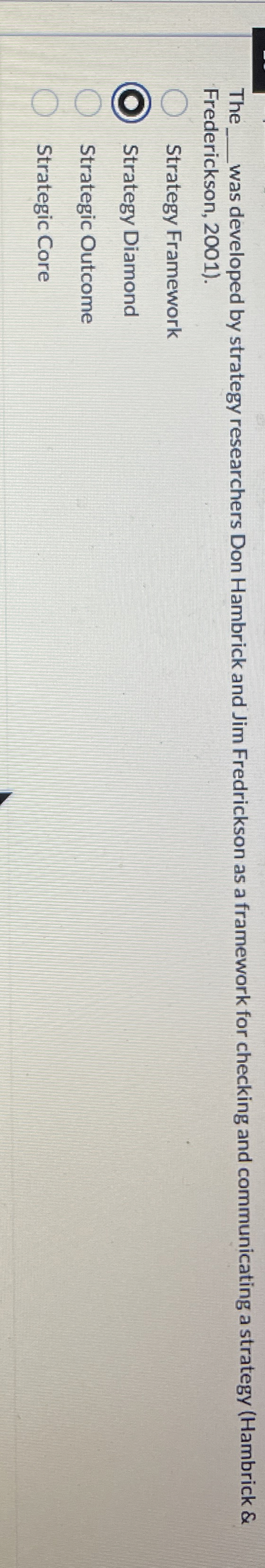 Solved The was developed by strategy researchers Don | Chegg.com