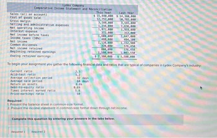 Solved Problem 16-16 (Algo) Common-Size Financial Statements | Chegg.com