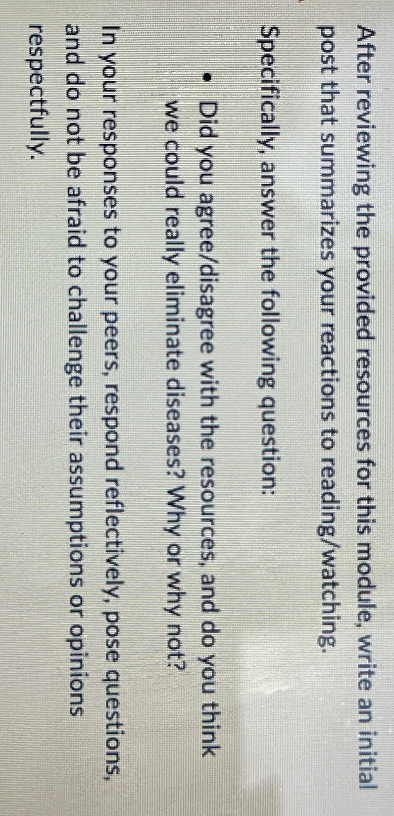 Solved After reviewing the provided resources for this | Chegg.com